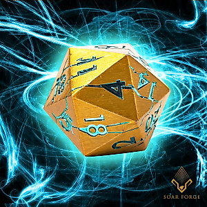 Pharaoh Ruins Gold Metal Dice + Cracked Lightning Metal Dice Set