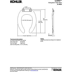 Kohler K-4650-7 Lustra Open-Front Elongated Toilet Seat Black Black