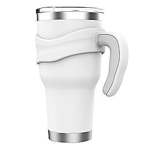 Tumbler Handle Fits for 30 OZ YETI Rambler,Rtic Mug-Previously Design,Sic,OZARK TRAIL & More Tumbler Travel Mug | BPA FREE（Handle Only） (White)