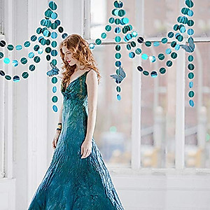 Glitter Teal Blue Star Garland Blue for Party Decorations Hanging Dot Banner Streamer Backdrop Decor for Wedding Birthday Bday Engagement Bridal Shower Bachelorette Graduation Party Supplies