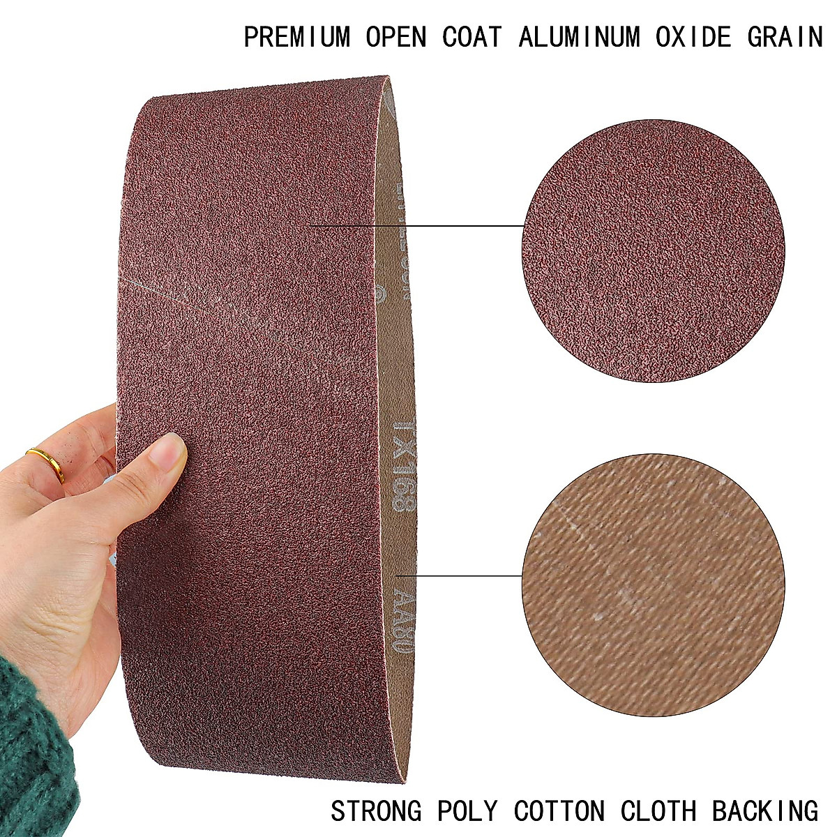 3X21 Sanding Belts 15PCS Belt Sander Paper Aluminum Oxide (3 Each of 80/120/150/240/400 Grits) Ideal for Wood Metal Paint Sanding