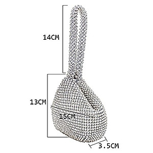 Mogor Women's Triangle Bling Glitter Purse Crown Box Clutch Evening Luxury Bags Party Prom Silver