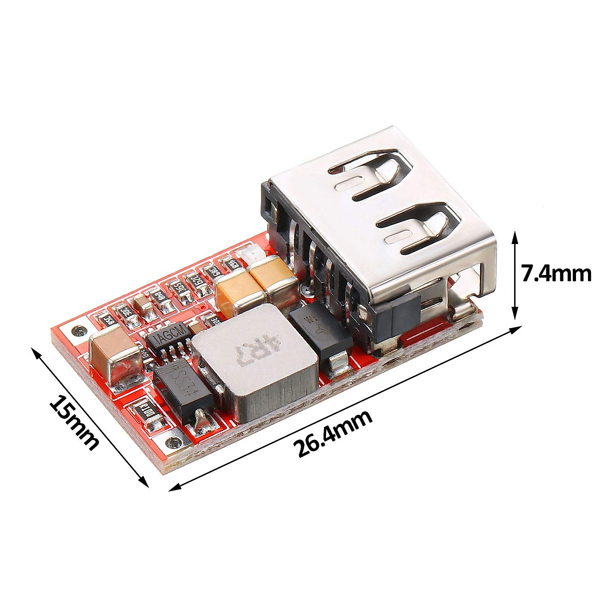 Weewooday 10 Pieces DC-DC Buck Voltage Regulator Module 6-24V 12V/24V to 5V 3A USB Charger Module Buck Converter Regulator