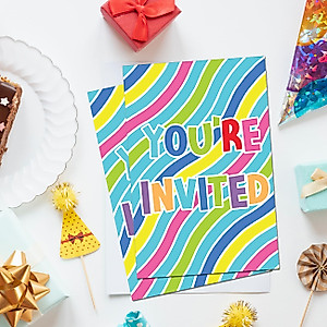 Water Slide Party Invitations with Envelopes Set of 20 Summer Waterslide Theme Birthday Party Invites Fill in Blank