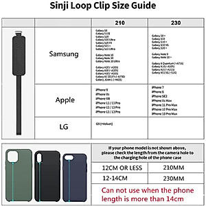 Ankersaila Silicone Cell Phone Finger Strap Grip Holder Elastic Loop, Phone Grip Strap for Back of Phone for Wrist Strap Lanyard for Most Phone Case (Black, 210mm)