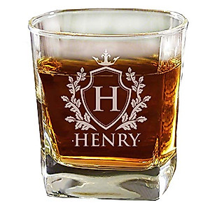 My Personal Memories, Custom Personalized Square Rocks Glass Tumbler - Wedding Party Groomsmen Father's Day - Engraved Monogrammed Drinkware Glassware Barware Etched