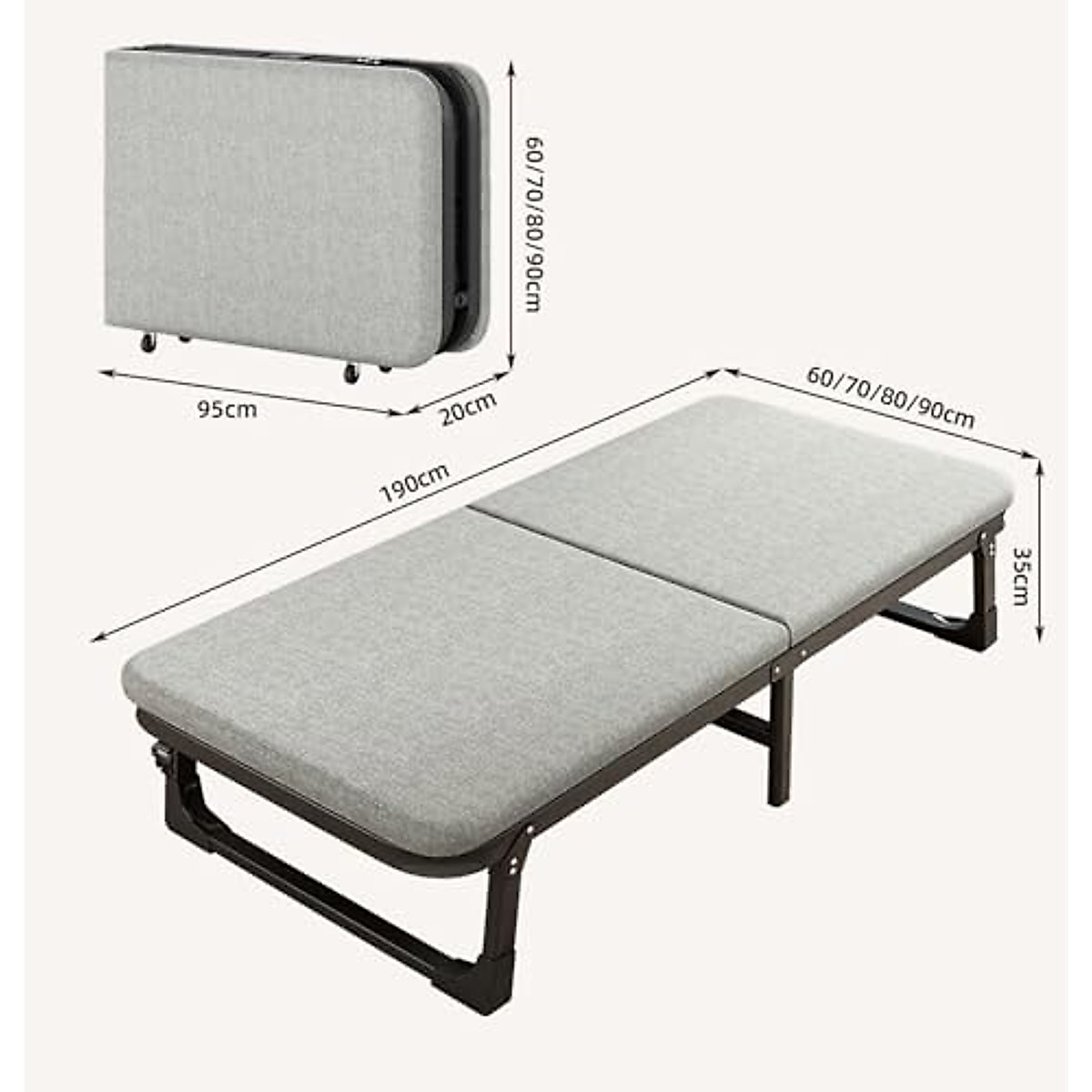 Thick Folding Mattress,Guest Mattress with Removable Cover,Soft Single Mattress Sponge Pad,Break/Nap Sofa Bed Mattress (Size : 190 * 80cm)