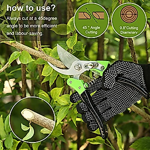 Fixm Pruning Shears for Gardening, Heavy Duty Garden Pruner for Plant, Shrubs, Bonsai Tree. Gardening Hand Scissors Set for Plant Fruit Trimming with Garden Gloves, Grafting Tape, Replacement Spring