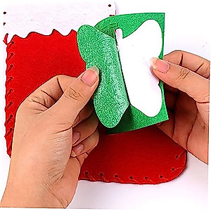 Veemoon Felt Christmas Ornament Kits 6 Pcs Xmas Party Favor Wall Hanging DIY Felt Non-Woven Fabric Hanging Bag Materials Christmas Stocking Making Kit Handmade DIY Materials Kit Suite