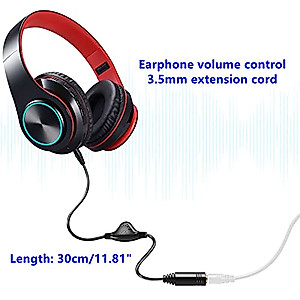 PChero 3.5mm Male to Female Stereo Audio Extension Adapter Cable with Volume Adjustment Control - 10inch