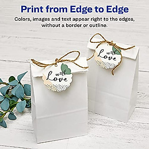 Avery Printable Blank Scallop Round Gift Tags with Sure Feed, 2.5" Diameter, Textured White, 90 Customizable Tags (80511)