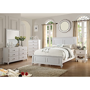simple relax White Cal King Size Wood Bed