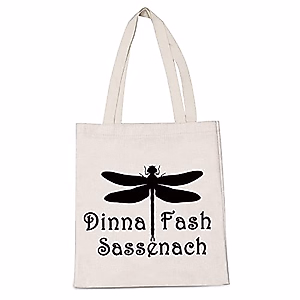 LEVLO Dragonfly Fans Tote Bags Dinna Fash Sassenach Shopping Bags Dragonfly Lover Tote Bags Sister Mother (Dinna Fash Sassenach)