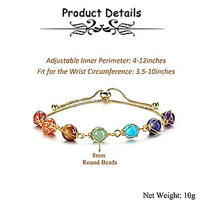 PESOENTH 2pc 7 Chakra Bracelets Women Reiki Healing Crystal Stone Spiriutal Natural Gemstone Anxiety Beads Bracelets Set for Mom Christmas Birthday Jewelry Gifts