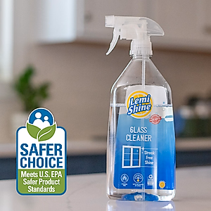 Lemi Shine Glass & Surface Cleaner - Multi-Surface Glass Cleaner Spray with Powerful Citric Acid, Cleans Smudges and Streaks From Windows, Glass, And Mirrors, 28oz - 3 Pack