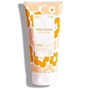 Nabia Plant-based Natural Face Wash with Vitamin C: Gentle and Clean Revitalizing Cleanser, 5.07 Fl Oz