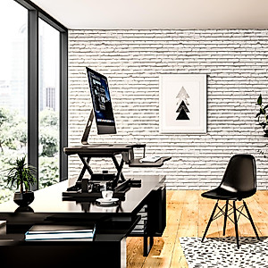 VERSADESK 36 Inch Standing Desk Converter, PowerPro Electric Height Adjustable Desk Riser for Standing or Sitting, with Keyboard Tray, Built-in USB Charging Port, Holds 80 lbs, Black