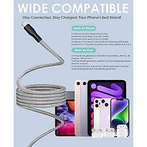 Magtame iPhone Charger Lightning Cable, 3.3ft Magnetic Coiled iPhone Cable Fast Charging Braided Charger Cord, MFi Certified Compatible with iPhone 14 13 12 11 Pro Max Plus Tangle-Free and Durable