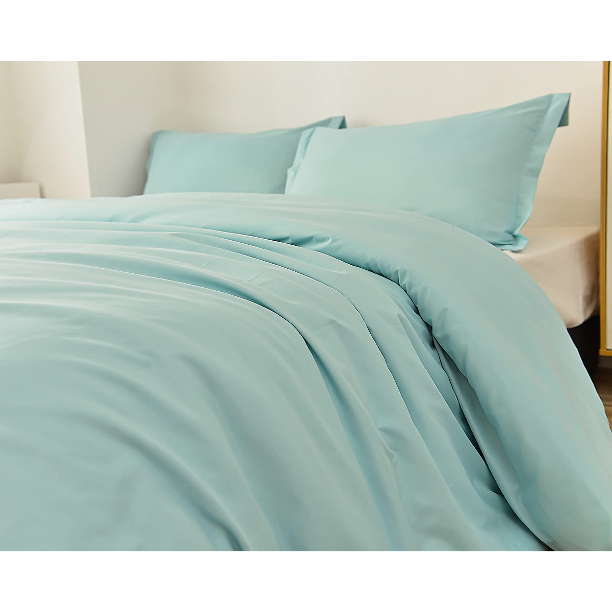 Colourful Snail Duvet Cover 2 Piece Set, Ultra Soft Double Brushed Microfiber Comforter Cover with Zipper Closure and Corner Ties, Twin, Light Blue (Comforter Not Included)