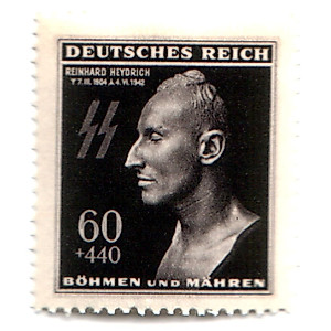 German WWII Nazi MNH Stamp SS Heydrich Death Mask Mnh Pristine Bright Scarce Y