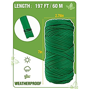 197 Ft Plant Ties for Climbing Plants, Stretching Garden Plant Tape, Soft Reusable Garden Twist Wire Strings for Tomato Cucumber Vine Plants Sapling Supports Training Staking Outdoor Indoor