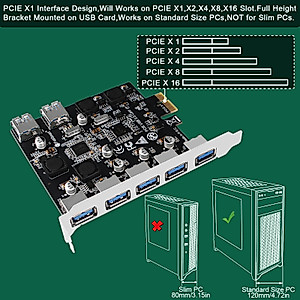 FebSmart 7-Ports Superspeed 5Gbps PCIE USB 3.0 Expansion Card for Windows 11, 10, 8.x, 7, Vista, XP Desktop PCs, Built in FebSmart Self-Powered Technology, No Need Additional Power Supply (FS-U7-Pro)