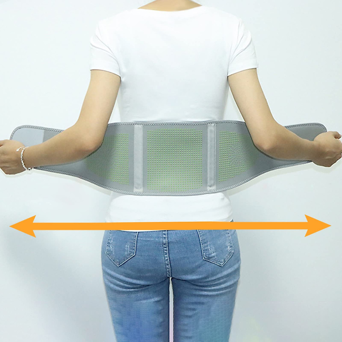 Self-Heating Wormwood Waist Belt, Natural Herbs Mugwort Lumbar Belt Moxibustion Heating for Back & Spine Pain Relief, Breathable Back Support Belt with Heating Pad for Men & Women Lumbar Support