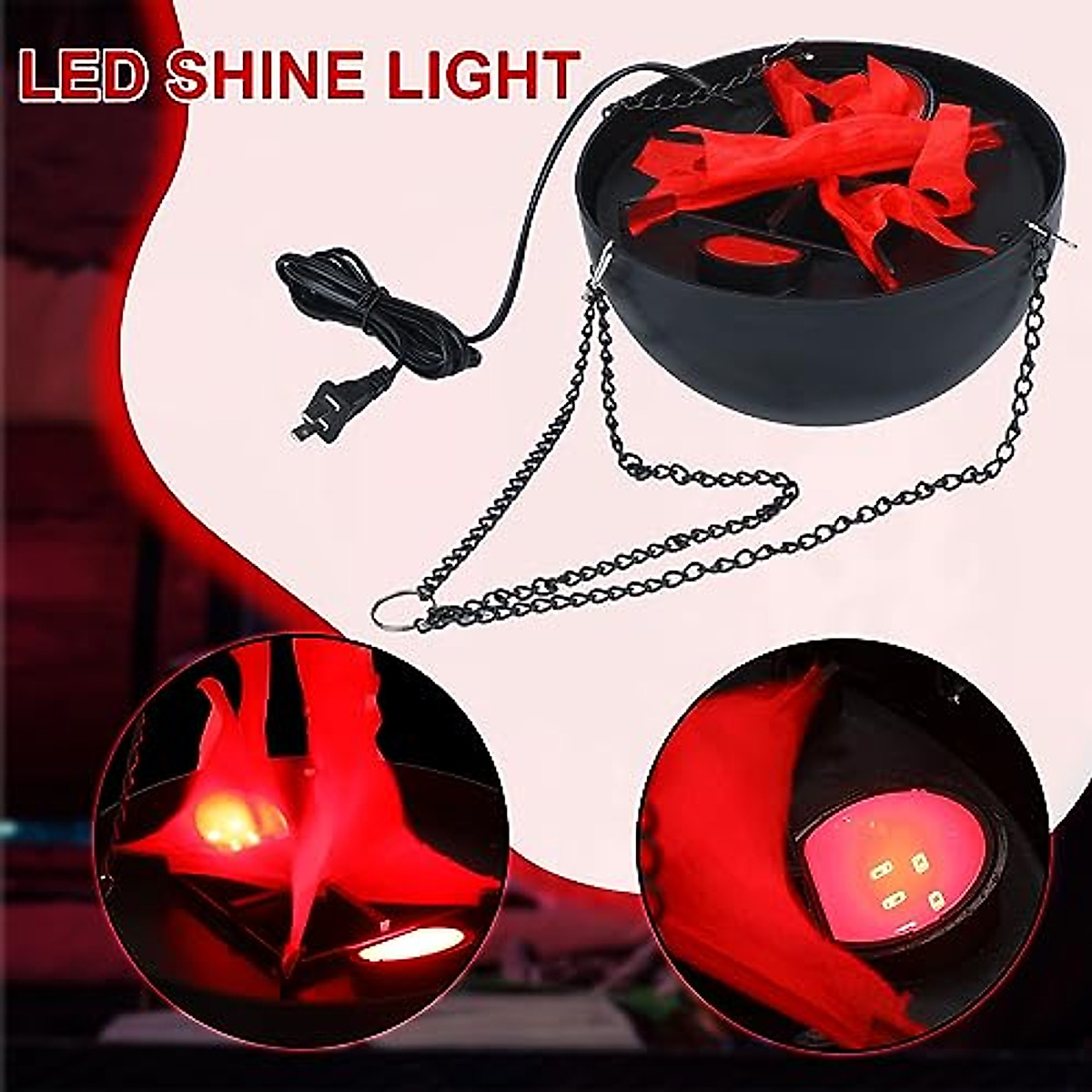 Baquler 2 Pcs Halloween 3D Fake Fire Light 110v Artificial Hanging LED Flame Light Realistic Campfire Halloween Lamp Prop Flame Light for Christmas, New Year, Festival, Night Club, Party Decor