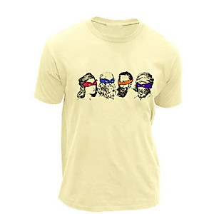 Teenage Mutant Ninja Turtles Real Artists and Face Masks Adult Cream T-Shirt (Adult XX-Large)