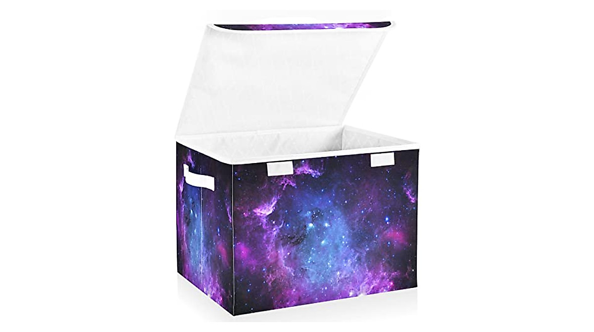 Shop Durable Storage Bins with Lids - Space Galaxy Design