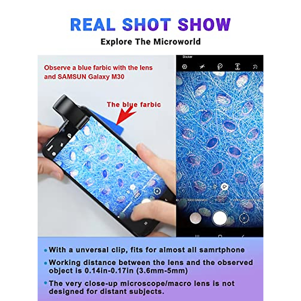 APEXEL Phone Microscope, Pocket Microscope iPhone Camera Lens Attachment Microscope 100X Microscopes With Universal Clip Fits for All Smartphone Portable Micro Loupe Lens for Kids Adults Trichome Coin