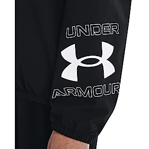 Under Armour Women's Standard Woven Graphic Long Sleeve Crew, (001) Black / / White, Large