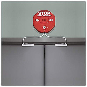 Safety Technology International, Inc. STI-6402 105 dB Exit Stopper® Multifunction Door Alarm & SmartSign "Emergency Exit Only - Security Alarm Will Sound If Door Is Opened" Bilingual Sign | 10" x 14"