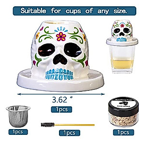 HGB Cocktail Smoker, Old Fashioned Chimney Drink Smoker Kit with Ceramic Cocktail Smoker & Wood Chips, Infuse Cocktails,Wine, Whiskey, & Bourbon - Smoking Glass Cloche Accessories