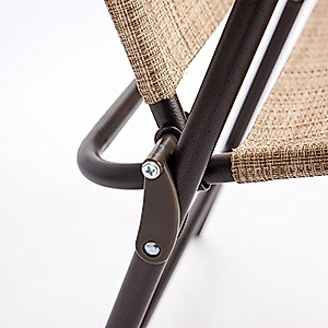 Giantex Set of 2 Patio Folding Chairs, Sling Chairs, Indoor Outdoor Lawn Chairs, Camping Garden Pool Beach Yard Lounge Chairs w/Armrest, Patio Dining Chairs, Metal Frame No Assembly, Yellow