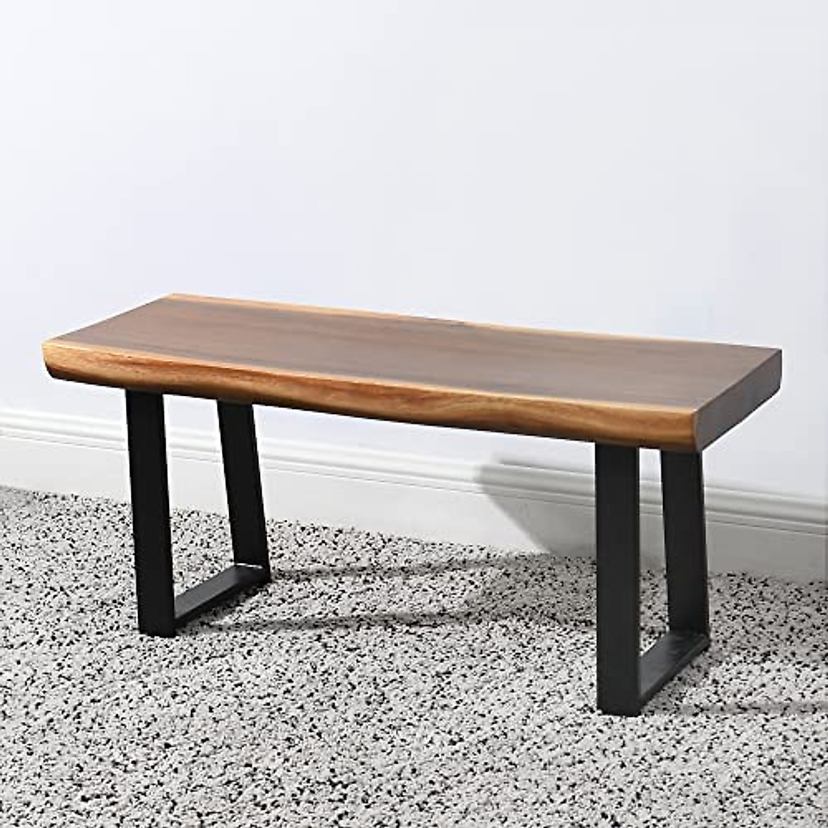 Warmaxx Wood Bench Rectangle Solid Wooden Entryway Stools 39"x13"x18"H Living Room End Table Rustic Live Edge Coffee Table Side Table Bedroom Bathroom Patio Outdoor Garden Foot Stool