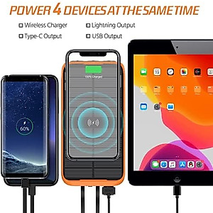 superallure Solar Charger Power Bank, Portable Charger,43800mAh Qc3.0 Fast Charger(Deep Orange)