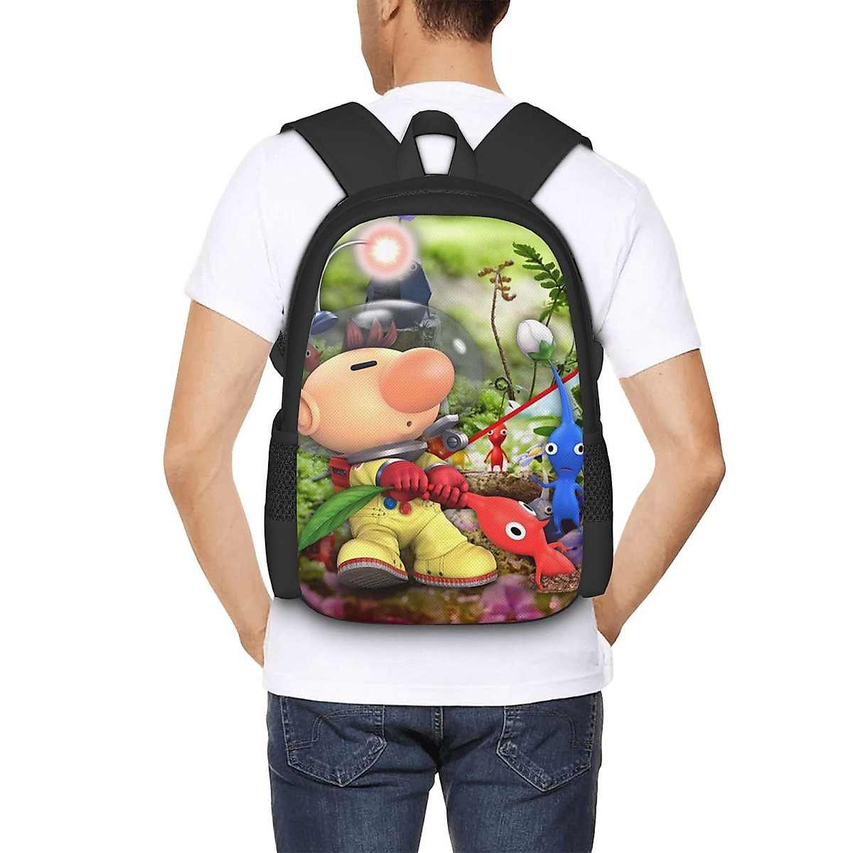 RACEK Fashion Game Pik-min Backpack Cartoon Lightweight Travel Computer Bag Casual Daypack Cute Daybag With Adjustable Straps For Unisex