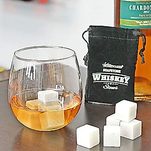 Southern Homewares Soapstone Whiskey Stones Chilling Rocks Beverage Cooler Set of 9 W/ Storage Bag