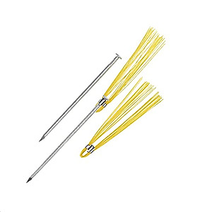 Trail Chasers Ground Markers Yellow 6 Inch Marking Whiskers with Lightweight Non-Rust Aluminum Stakes (Pkg of 25)