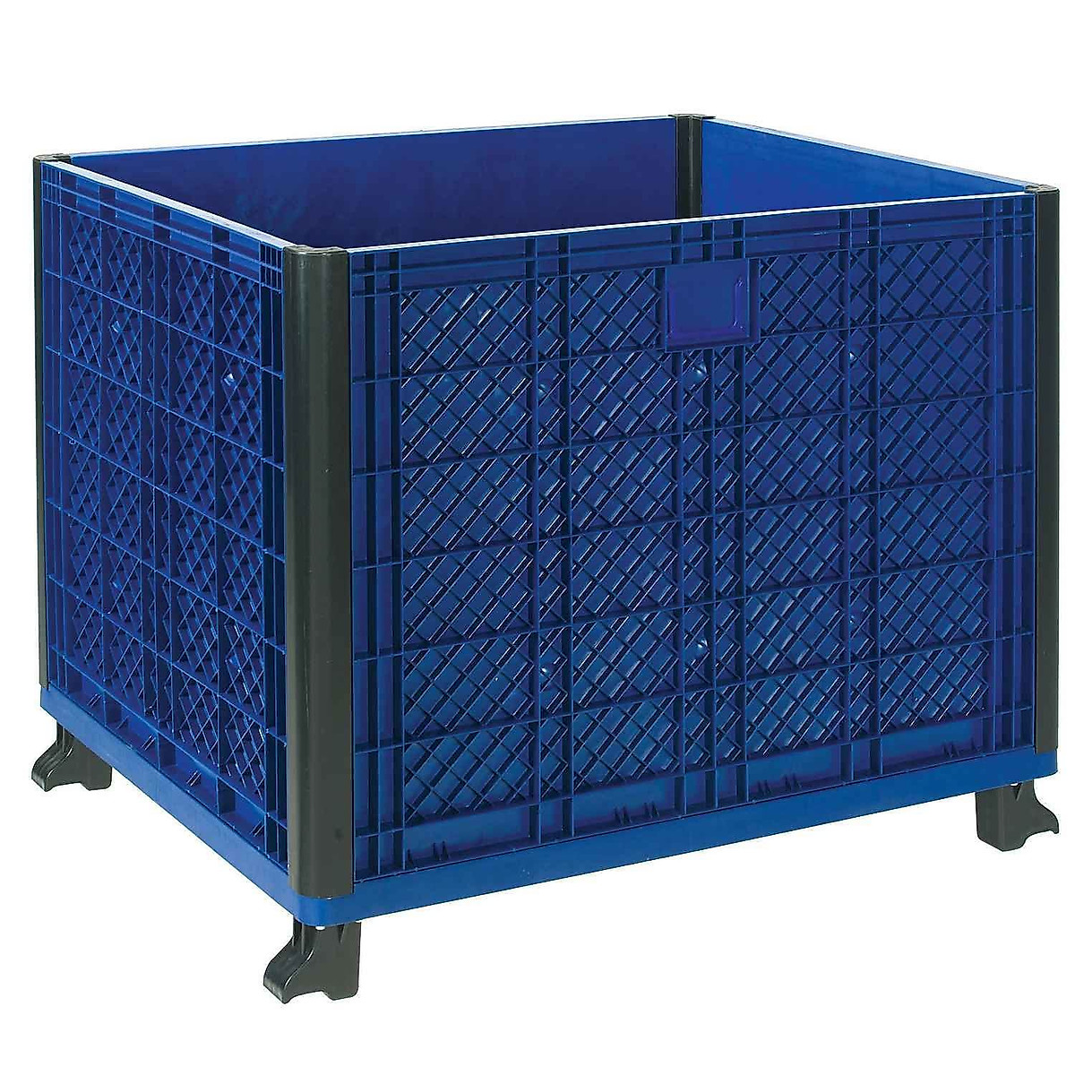 GLOBAL INDUSTRIAL Stakable Bulk Container w/ Collapsible Solid Wall, 39-1/4 inchL x 31-1/2 inchW x 29 inchH
