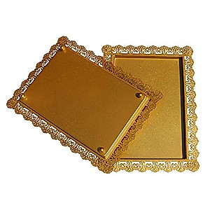 Set of 2 Rectangle Cupcake Stand Iron Cake Holder Dessert Candy Display for Wedding Birthday Party Baby Shower Bar Gold