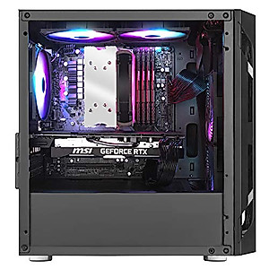 SilverStone Technology FARA H1M Tempered Glass, Black, Mid-Tower Micro-ATX Case with Mini-DTX and Mini-ITX Support, SST-FAH1MB-G
