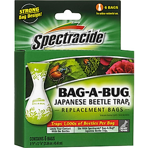 Spectracide Bag-A-Bug Japanese Beetle Trap Replacement Lure 1 Count, Lure Refill & Insect Killer, 6 Bags