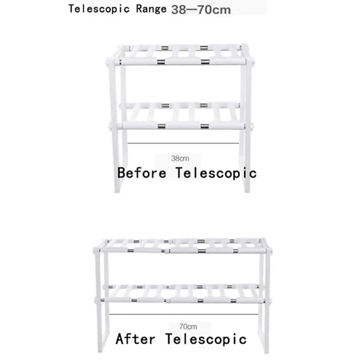 Under Sink Organizers and Storage Shelf,Expandable Cabinet Shelf Organizer Rack for Bedroom Bathroom Storage,Space-Saving Pot Lid Organizer