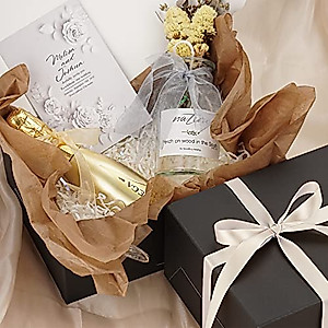 UnicoPak Black Gift Boxes 10 Pack 9.5x6.6x4 Inches, Gift Boxes for Presents, Bridesmaid Proposal Box, Gift Box for Wedding, Birthday, Baby Shower, Anniversary, Graduation, Christmas