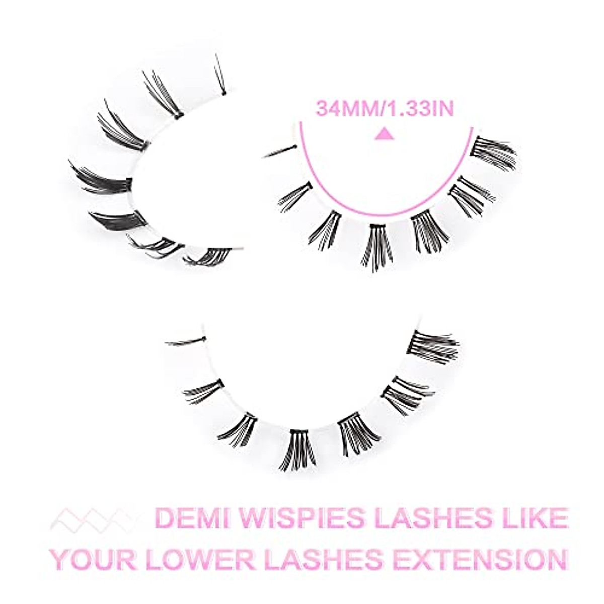 Lower Lashes 5 Pairs Clear Band Bottom Lashes False Eyelashes Natural Look Demi Wispies lashes Strip Eye Lashes Under Lashes Extensions Soft Handmade Fake Lashes Pack by Zenotti
