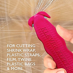 Klever Innovations KCJ-1R Safety Cutter, Advanced Plastic Polymers, 4-5/8”, Red (Pack of 10)