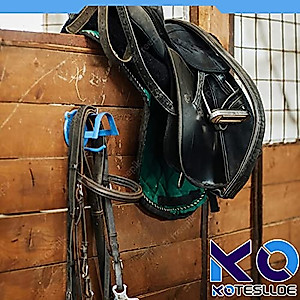 KOTESLLOE 2 Pcs Bridle Hooks, Metal Horse Bridle Hooks for Tack Room, Horse Bridle Rack with Tubes and Screw, Black