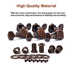 Guitar Tuners Machine Heads, 6R Guitar Tuning Pegs Tuning Keys String Pegs for Acoustic & Classical Guitar